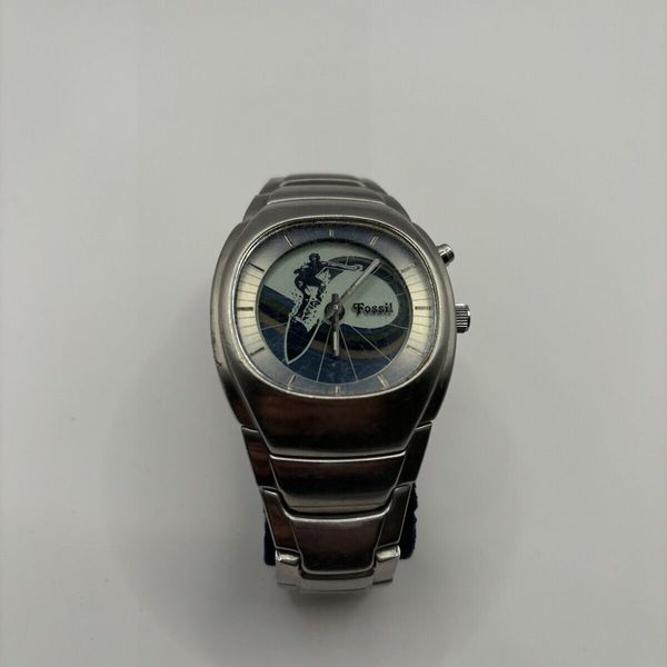 Fossil Big Tic 36MM Animated Surfer Surfing Wave Watch Stainless Band JR-8286 | WatchCharts ...