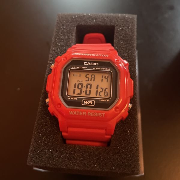 Casio Classic Orange Wristwatch f108whc Water Resistant Stainless ...