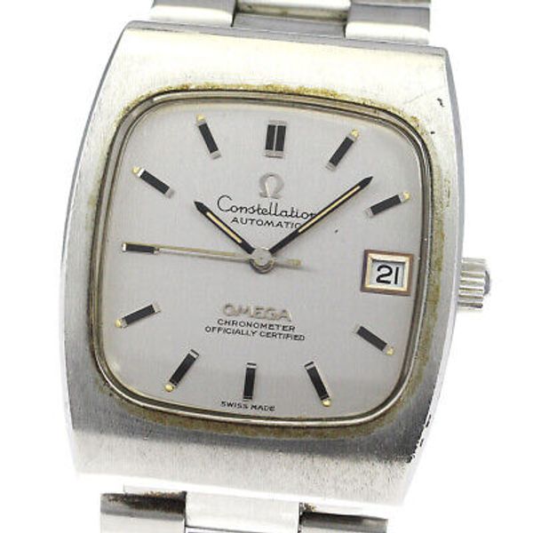 OMEGA Constellation Square Date Silver Dial Automatic Men's Watch ...