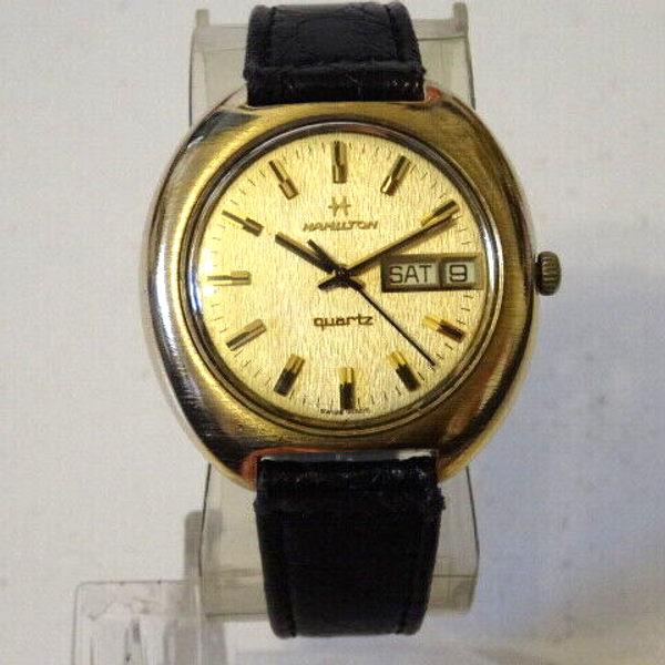 Vintage 1970s HAMILTON Quartz 700001-4 Day/Date Gold Plated Watch ...