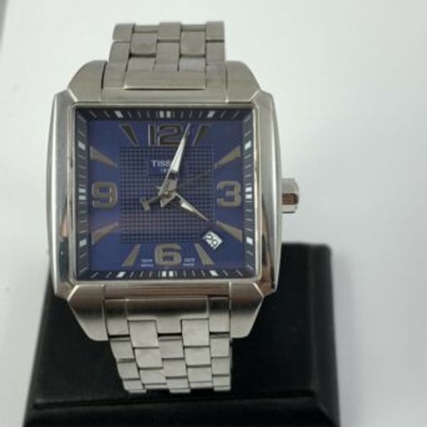 TISSOT T-TREND QUADRATO BLUE DIAL STAINLESS STEEL QUARTZ WATCH ...