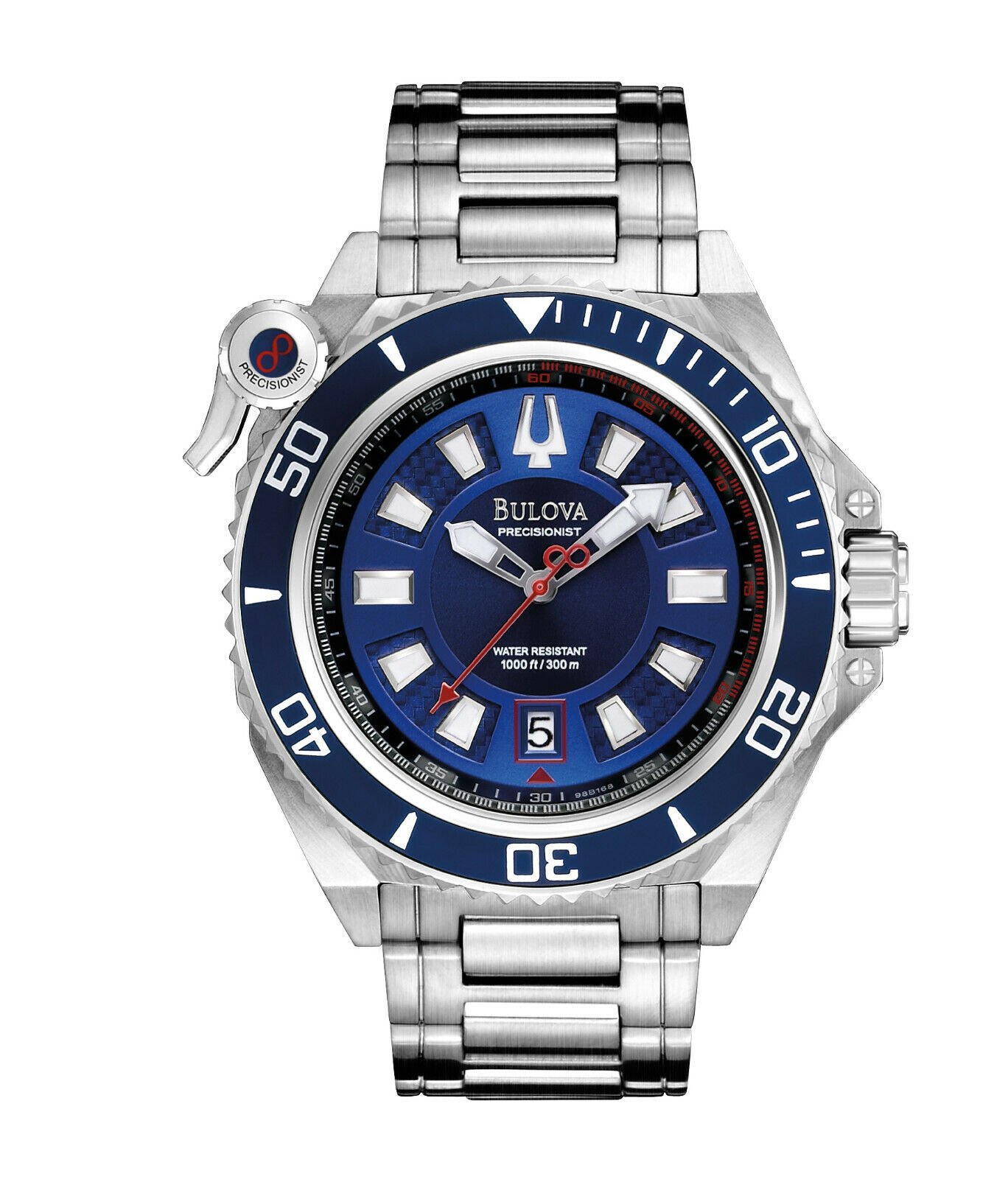 Bulova Precisionist Catamount Men's 98B168 Quartz Blue Dial Bracelet ...