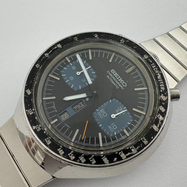 VTG SEIKO 6138-0040 Bullhead Chronograph Automatic Black Dial Cal 6138B ...