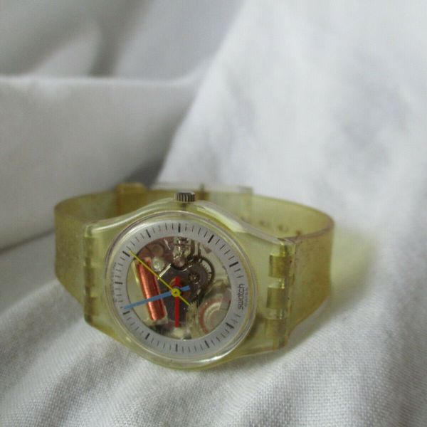 Swatch See Through Watch Jelly Buckle Band Primary Color Hands ...