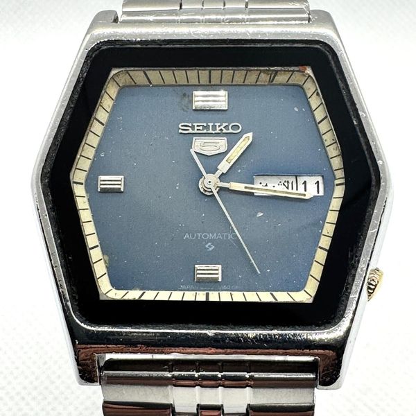 Vintage Seiko 5 Automatic Men Watch-Blue Dial , Day/Date, Used. I-47 | WatchCharts Marketplace