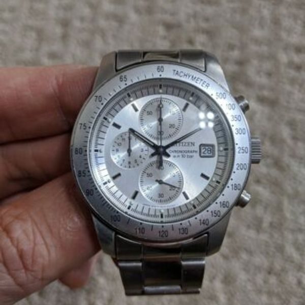 Citizen White Speedmaster Homage Quartz Chronograph 0510-K16008 (AN0880 ...