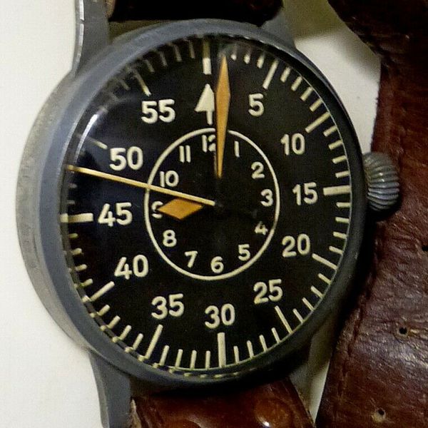 Originale Beobachteruhr (B-Uhr) der Luftwaffe Laco mit original Armband ...