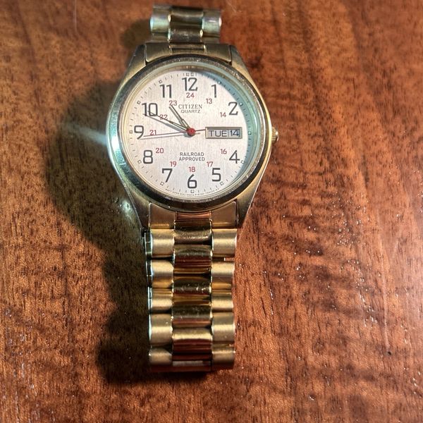 Vintage Citizen RailRoad Approved Watch, Quartz, Mens, Gold Tone, New ...