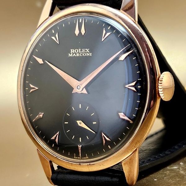 VINTAGE & FINE ROLEX MARCONI MANUAL HAND WINDING 1950's BLACK DIAL ...