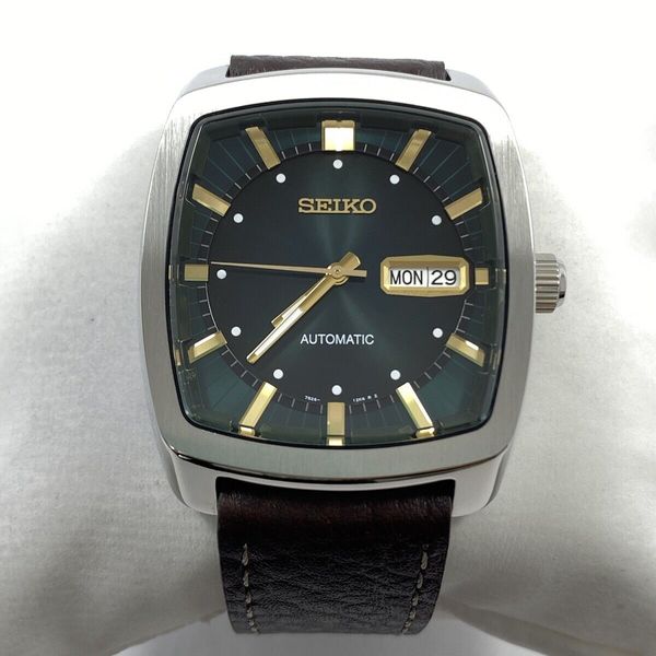 Seiko Recraft Series Automatic Green Dial Brown Leather Strap Men's ...