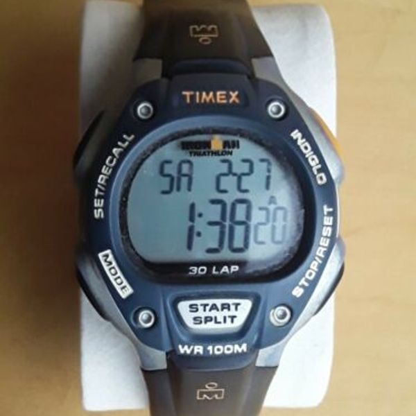 TIMEX TRIATHLON IRONMAN DIGITAL CHRONOGRAPH WATCH WORKING RUNNING VTG ...