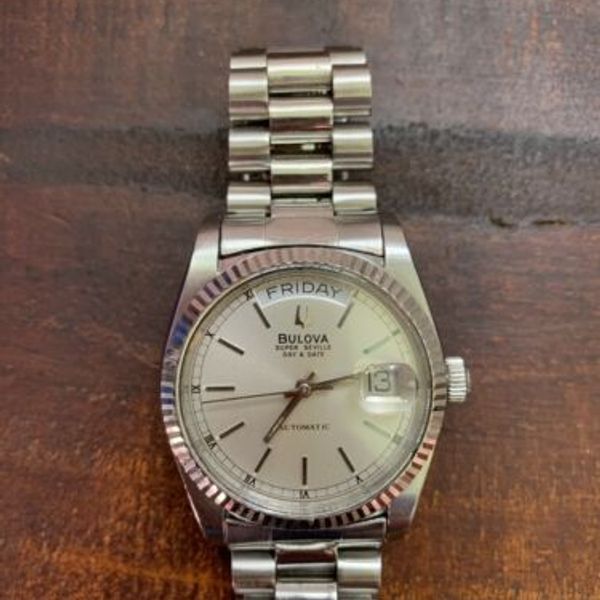 Vintage Bulova Super Seville Automatic Day/Date President SS Mens Watch ...
