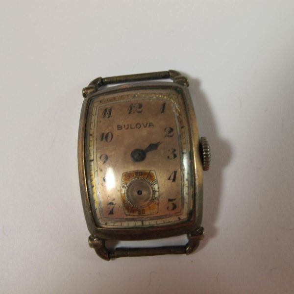 BULOVA MENS 1941 ROSE TOP AND DIAL CALIBER 8AE RUNS no reserve ...