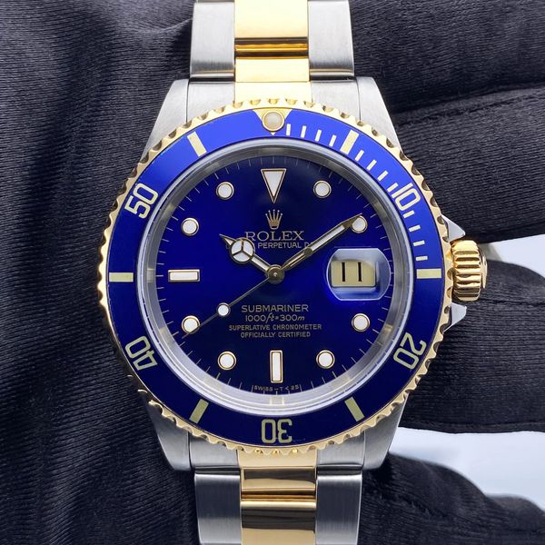 Rolex Submariner 16613 Blue Dial Mens Watch | WatchCharts Marketplace