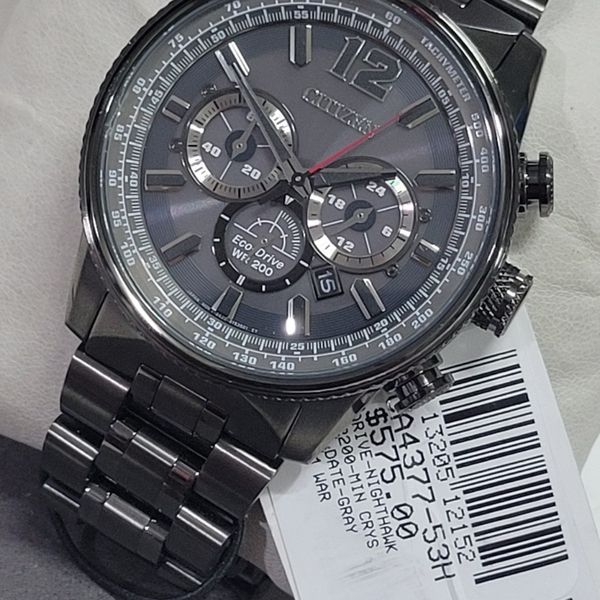 Citizen Eco-Drive Nighthawk Chronograph Stainless steel Men's Watch ...