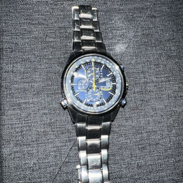 Citizen Eco-Drive Blue Angels Stainless Steel Chronograph Men's Watch ...