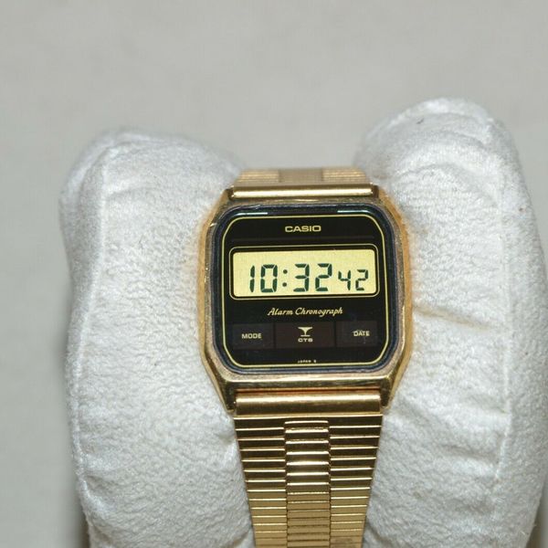 Casio SA-100G Touch Crystal Gold Tone Digital Alarm Chronograph Module ...