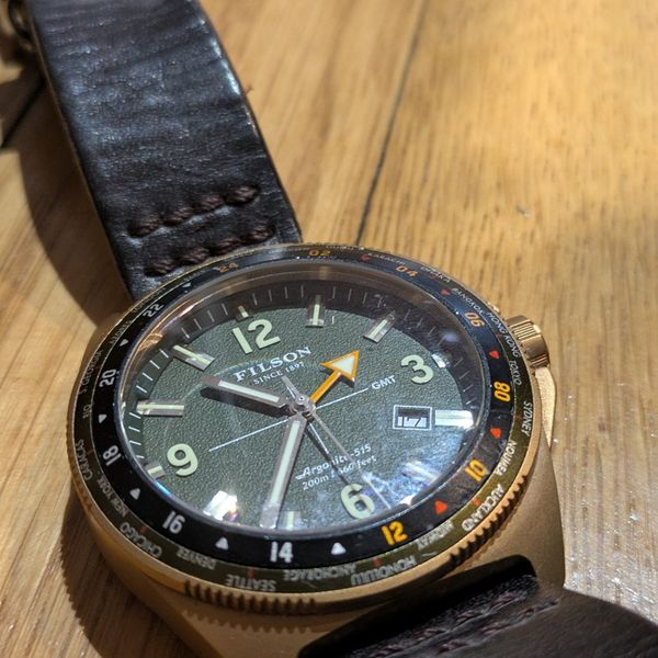 Filson x Shinola Journeyman GMT Watch - Argonite 515 - 44mm ...