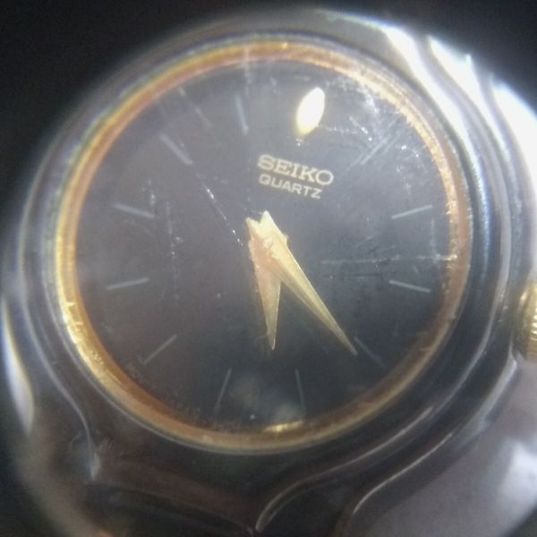 Seiko Quartz Watch Women 1N00-0J29 Black DIal Gold Black Bracelet New ...