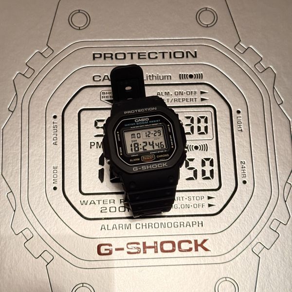 1989 Vintage Casio G-Shock DW-5600C-1 Rare! CASIO Factory Refurbished ...