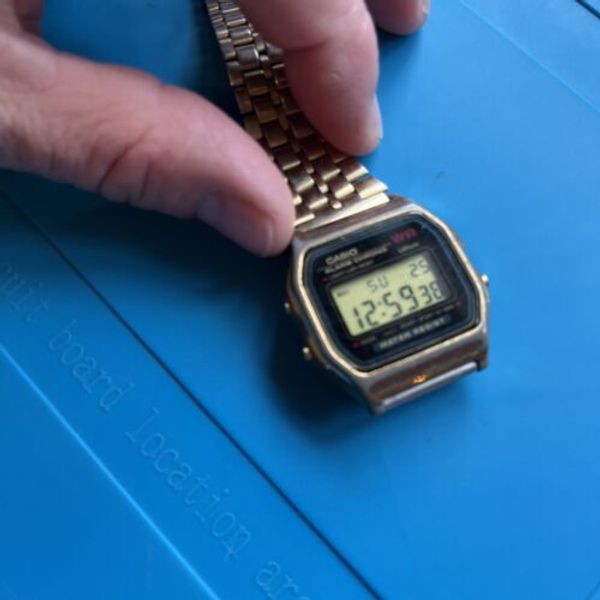 Vintage Casio Gold Coloured 593 A159W Wristwatch Alarm Chrono WR ...