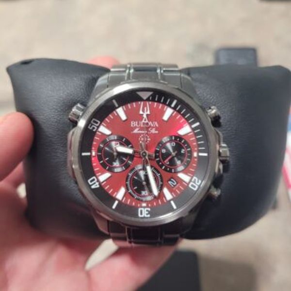 Bulova Marine Star Red Men's Watch - 98B350 | WatchCharts Marketplace