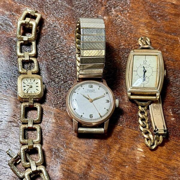 Vintage Tissot Aquasport Watch Lot (3) Seiko Octagon Gruin Guild Gold ...