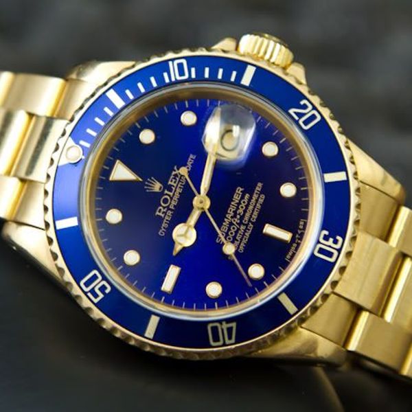 FS: Gold Rolex Submariner Ref# 16808 9 Mil Serial Blue Dial/Bezel ...