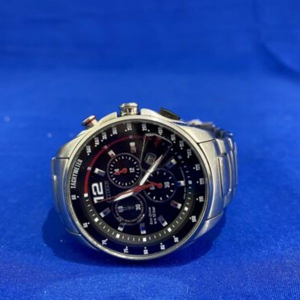 Citizen Eco-Drive H500-S068908 44mm Stainless Steel Black Chrono Watch ...