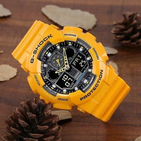 Casio G-Shock GA-100A-9A Yellow Large Standard Analog Digital Men's ...