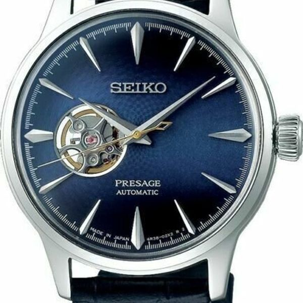 Seiko Presage SSA405 PRE-OWNED Men's Watch Blue Gradient Leather Band ...
