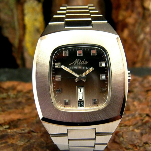 NOS MIDO MULTI STAR ETA 2789-1 Retro Style AUTOMATIC Mens Vintage 37mm ...