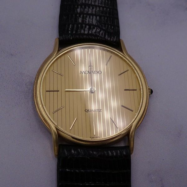 Men's Movado MUSEUM CLASSIC 14K Solid Yellow Swiss Quartz Watch ...