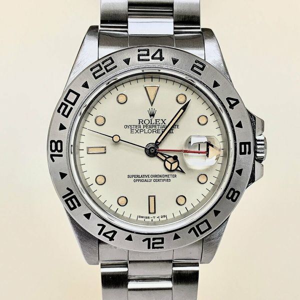 *Very Rare* 1987 Rolex Explorer II Cream Dial PATINA Watch 16550 w/ Box ...