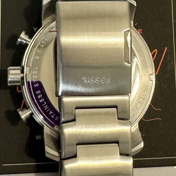 Super Condition Menâ s Fossil JR1227 Silver Stainless Analog Watch With ...