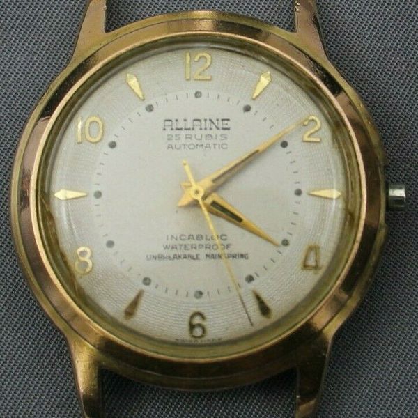 Allaine mens watch 25 j automatic art deco vintage old gold p fix ...