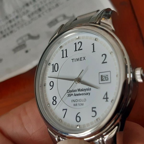 A BOXED, TIMEX INDIGLO WR 50M, WATCH. CLARION MALAYSIA 35th ANNIVERSARY ...