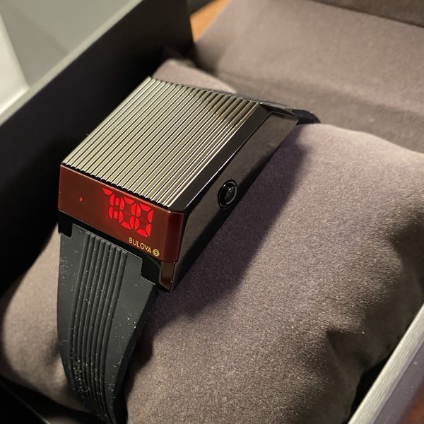 Bulova Archive Series 98C135 Computron Stainless Steel Digital Watch ...