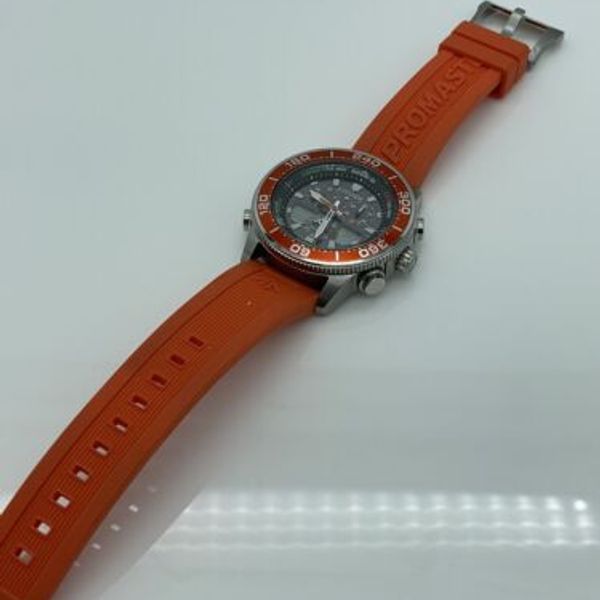 Citizen Eco-Drive Orange Rubber Strap Promaster Diving Wrist Watch C660 ...