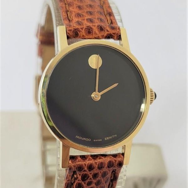 Vintage Solid 14k MOVADO Museum by ZENITH Winding Ladies Watch 36 2180 ...