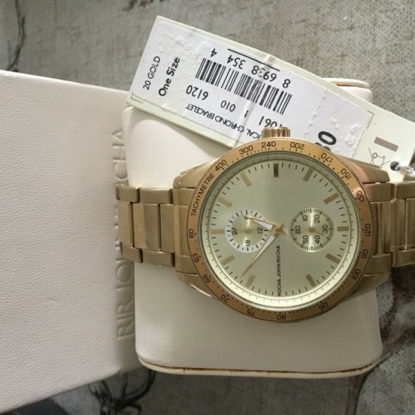 BNWT Rocha John Rocha Gold Mens Multi Dial Watch RRP £80 | WatchCharts ...