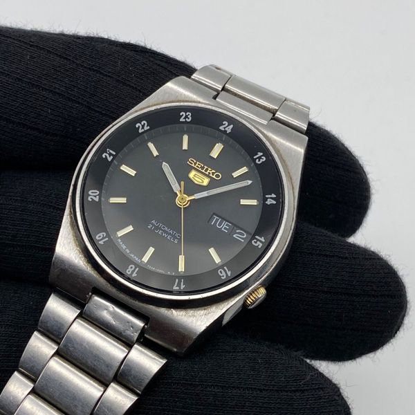 Seiko 5 Vintage 7S26-0530 Automatic Mens Watch With Glass Back & Day ...