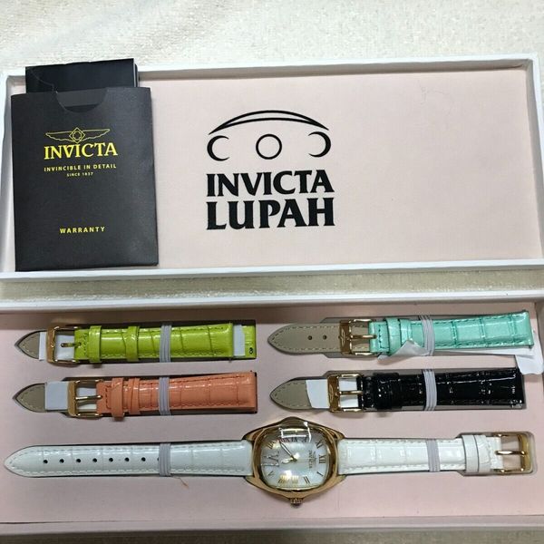 Invicta Lupah Watch Set w/ 5 Interchangeable Leather Bands NIB ...