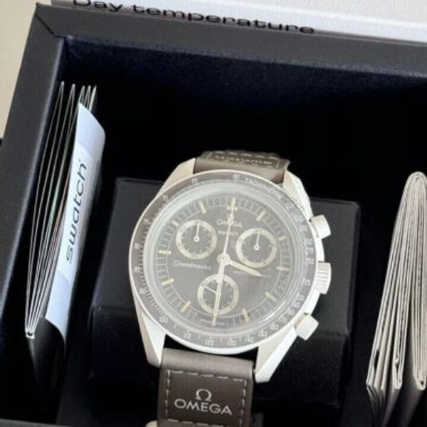 NEW Swatch x Omega Moonswatch Mission To Earth DESERT Watch - With Box ...