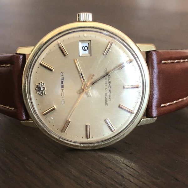 Vintage Mens Wristwatch Watch Bucherer Officially Certified Chronometer ...