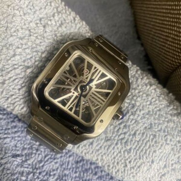 Cartier Santos Clear/blue Dial Men's Watch - WHSA0015 | WatchCharts ...