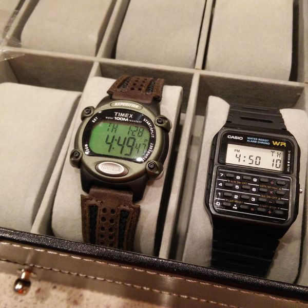 [WTS] Casio CA53W, Timex Expedition T48042 & 20 Slot Watch Box Bundle ...
