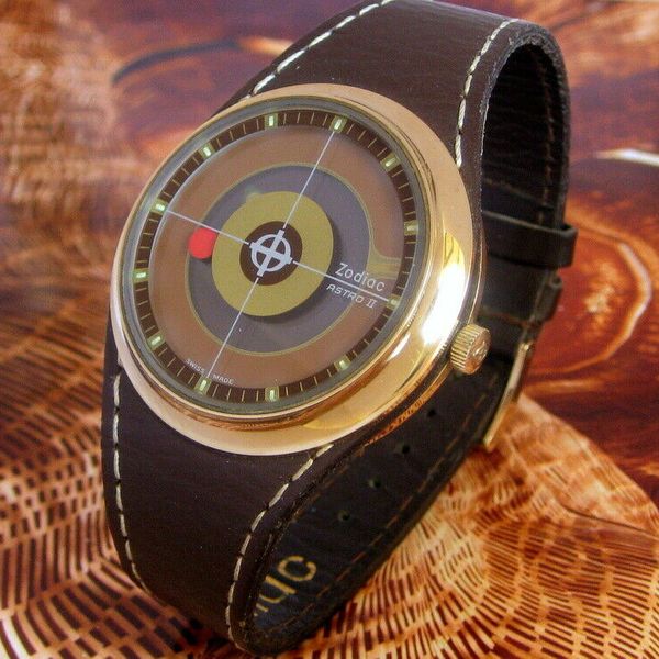 Mens MINT 1975 Zodiac ASTRO II Mystery Dial Automatic LARGE 17j Swiss ...
