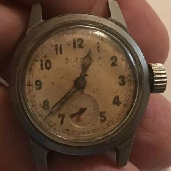 RARE BULOVA 1917-H MILITARY ISSUE FIELD WRIST WATCH 10BM PARKERIZED ...
