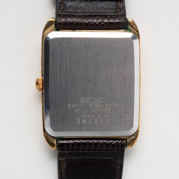 Vintage Seiko 6530-5200 Quartz Watch Gold Plated | WatchCharts Marketplace